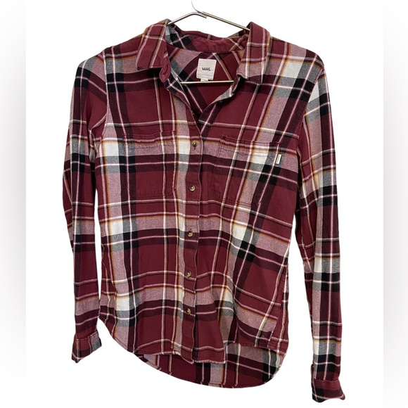 Vans | Tops | Vintage Classic Womens S Vans Red Plaid Button Down Soft ...